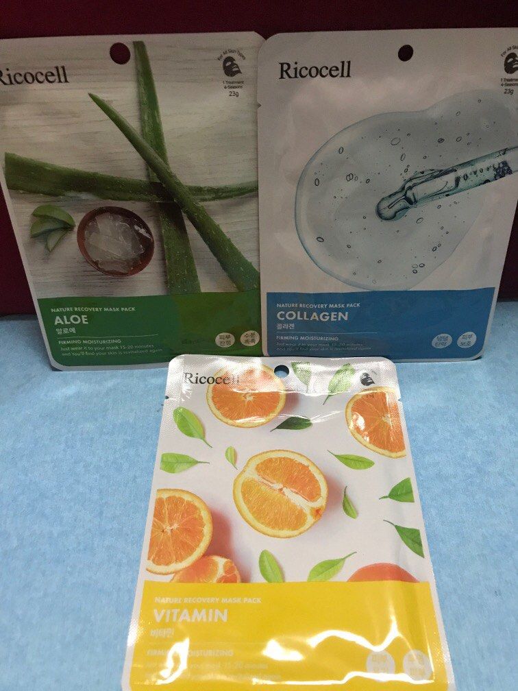 (Set of 3)Ricocell Natural Recovery Mask Pack 23g, Beauty & Personal ...