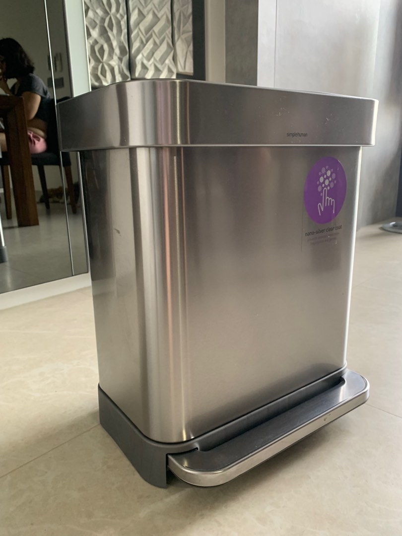 Simplehuman CW2028 30L Rectangular Step Can, Furniture & Home Living, Cleaning & Homecare ...