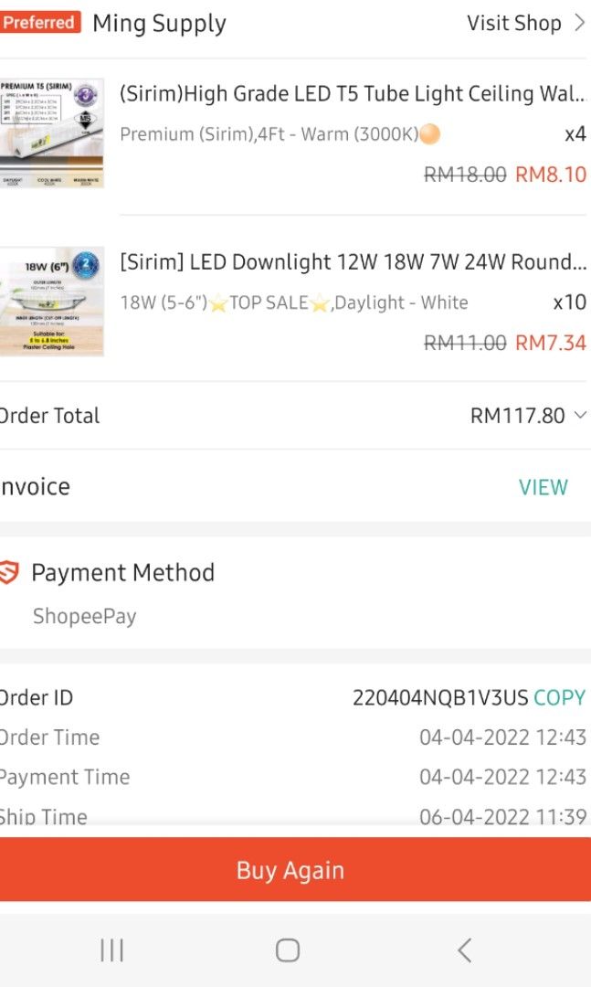 (Sirim) High Grade LED T5 tube. Warm. 4ft. light ceiling wall ...