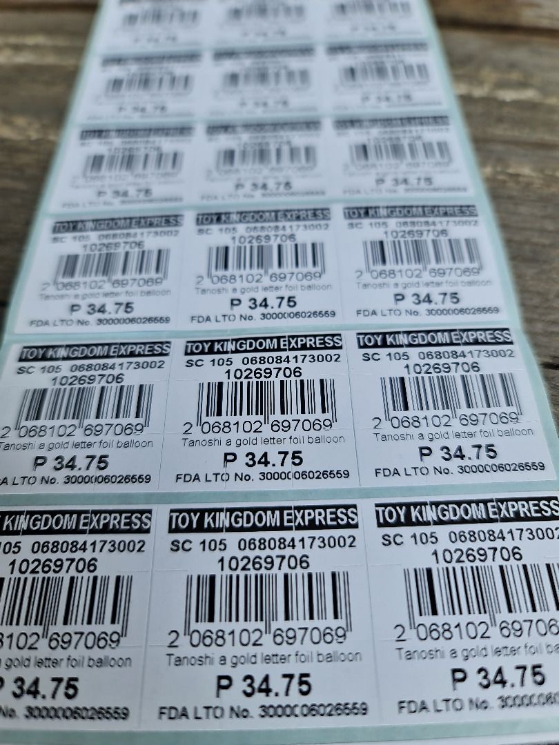 SM Barcode Sticker with Print, Everything Else, Others on Carousell