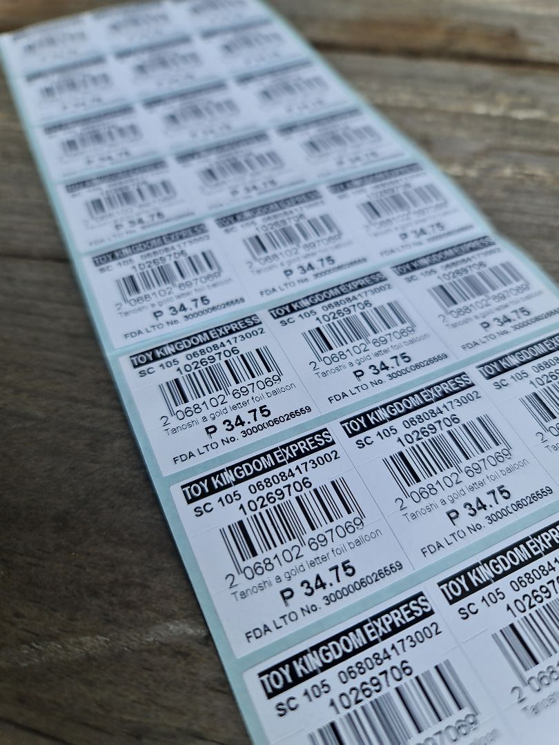SM Barcode Sticker with Print, Everything Else, Others on Carousell