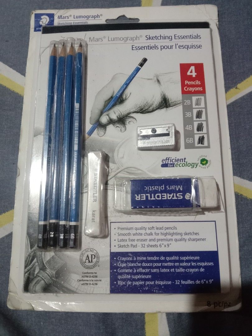 Staedtler mars lumograph with sketch book, Hobbies & Toys, Stationary ...