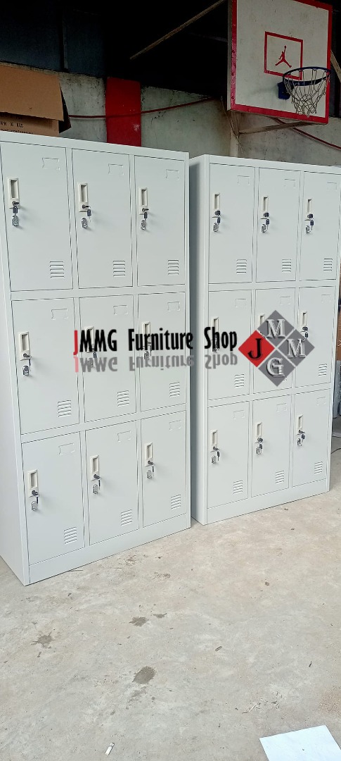 STEEL LOCKER CABINET 9 DOOR l OFFICE FURNITURE, Furniture & Home Living ...