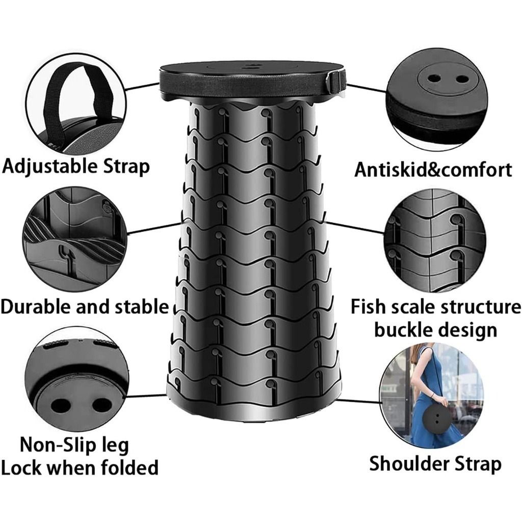 Strong Portable Telescopic Stool Folding Foldable Camping Retractable ...