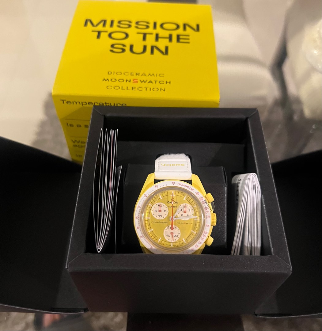 Swatch omega mission to sun, Luxury, Watches on Carousell