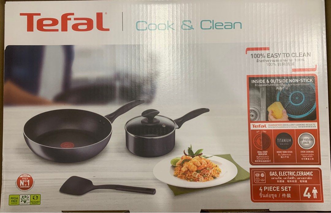 TEFAL COOK AND CLEAN SET, Furniture & Home Living, Kitchenware ...
