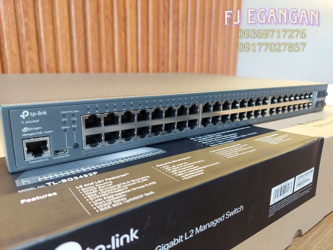 TP-link TL-SG3452P JetStream 52-Port Gigabit L2+ Managed Switch with 48 ...