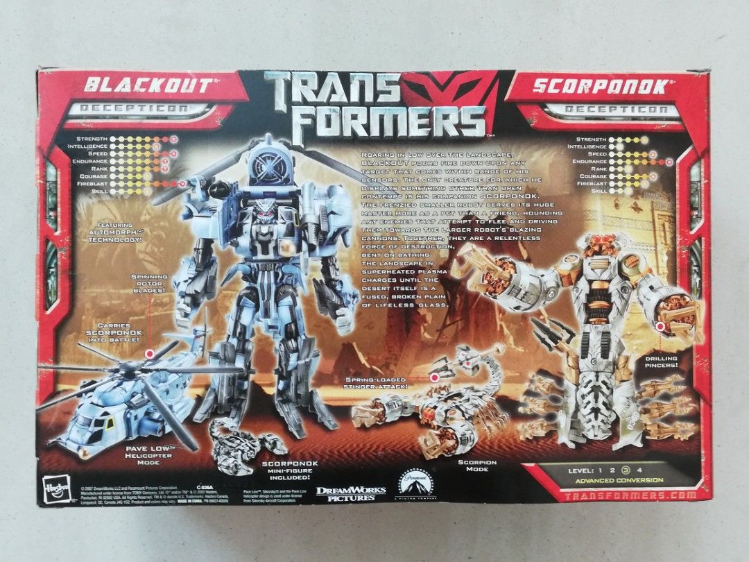 BLACKOUT (Voyager Class) & SCORPONOK (Deluxe Class) Transformers movie, Hobbies & Toys ...