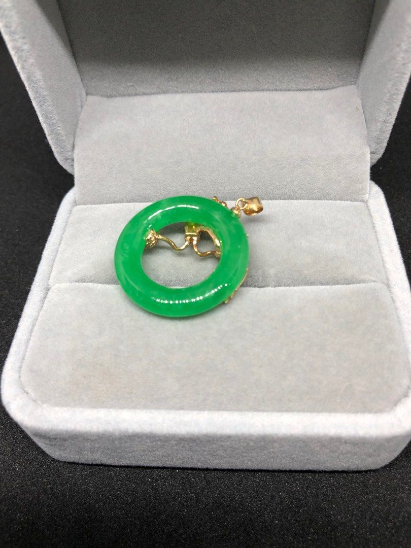 Treated Jadeite (Type B-+C ) with 18K Dragon!, Women's Fashion, Jewelry ...