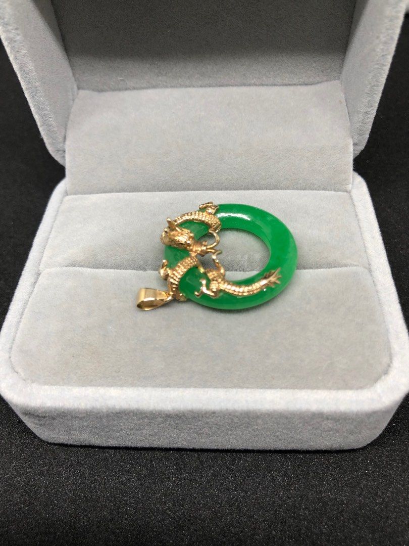 Treated Jadeite (Type B-+C ) with 18K Dragon!, Women's Fashion, Jewelry ...