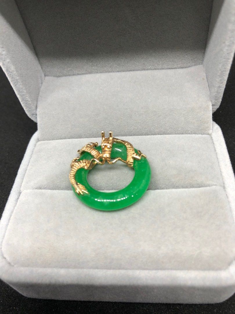 Treated Jadeite (Type B-+C ) with 18K Dragon!, Women's Fashion, Jewelry ...