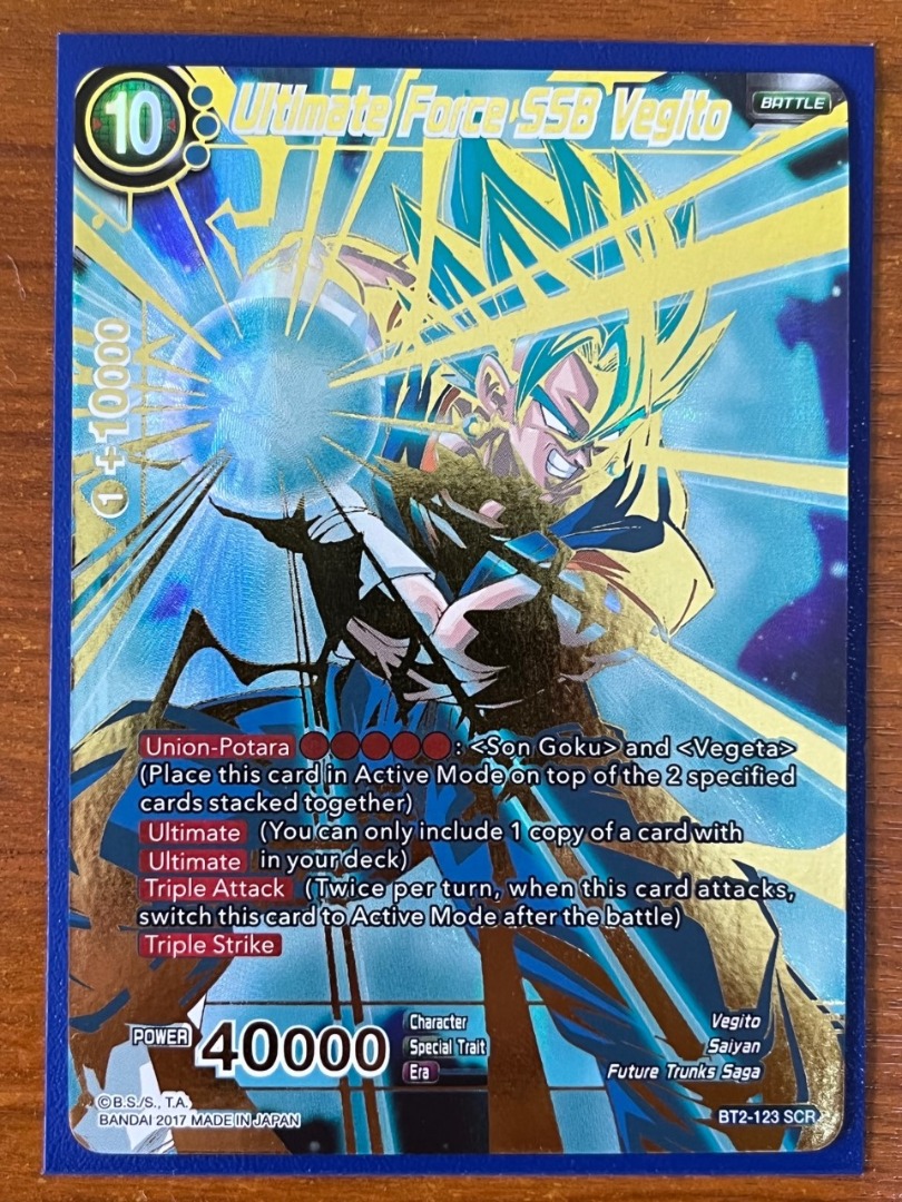 Ultimate Force SSB Vegito BT2-123 SCR Dragon Ball TCG, Hobbies & Toys ...