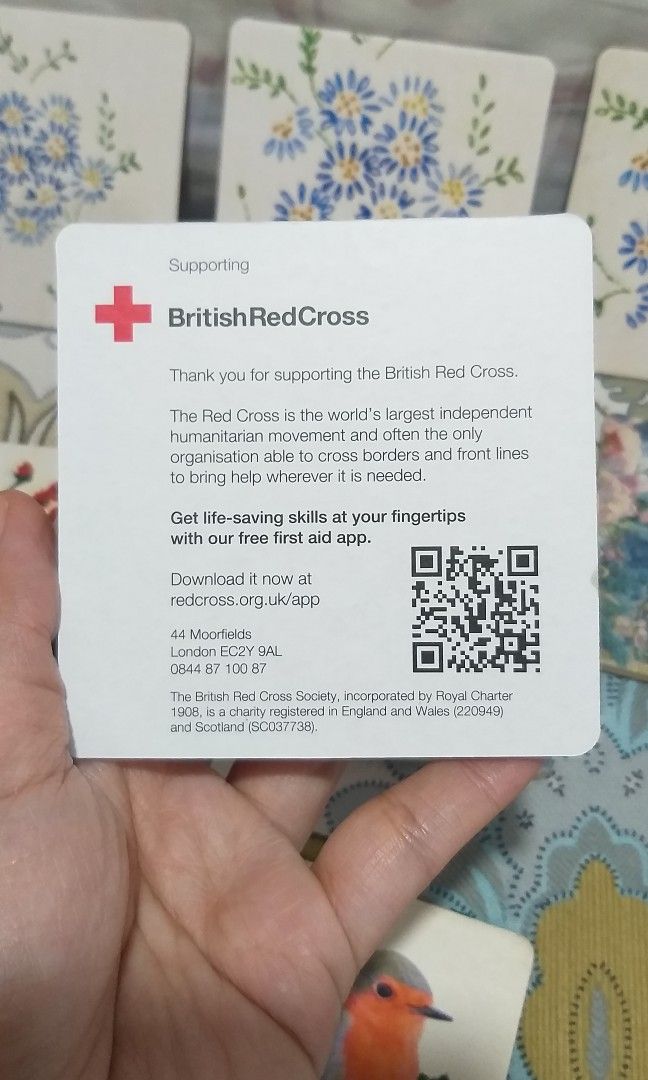 Vintage British red cross cork coasters, Furniture & Home Living ...