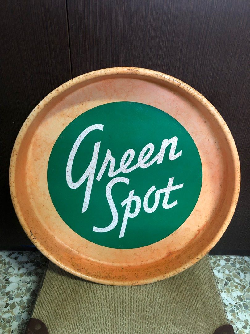 Vintage Green Spot Metal Tray, Hobbies & Toys, Memorabilia ...