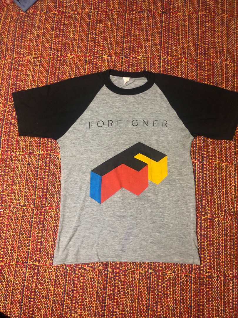 (Pit 18) Vintage Raglan t-shirt band foreigner British American Rock ...