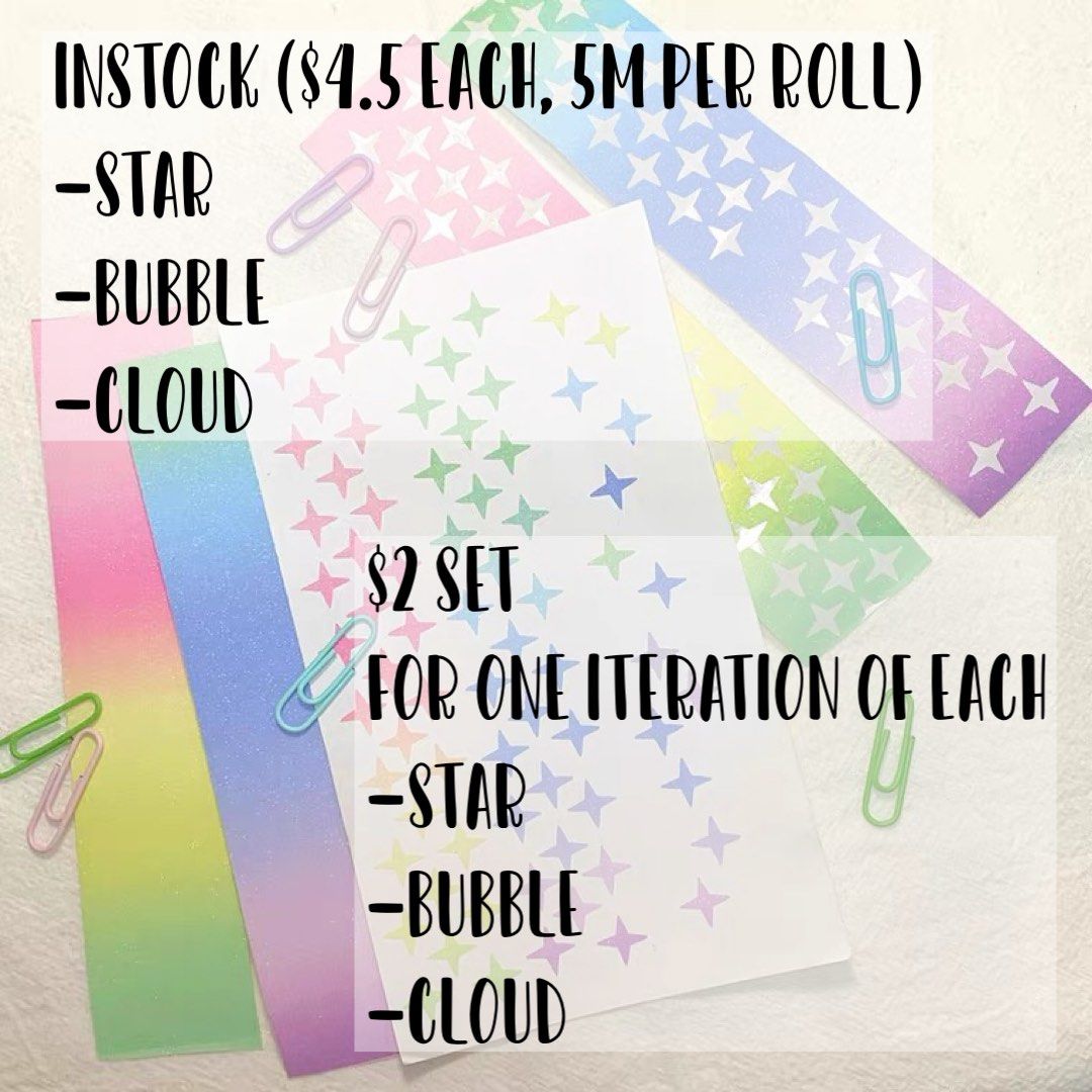 [wts] moonlight studio, all seasons matte sparkly sticker roll, Hobbies ...