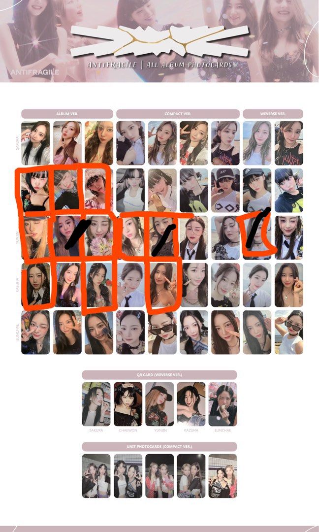 wtt Le sserafim antifragile eunchae sakura chaewon, Hobbies & Toys, Memorabilia & Collectibles ...