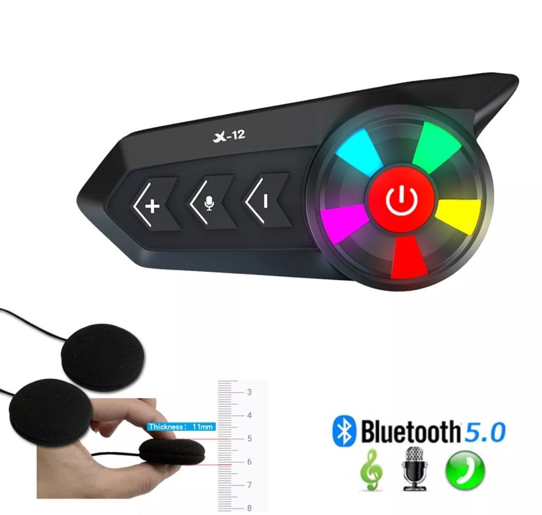 X12 Motorcycle Bicycle Helmet Bluetooth Intercom Headset, Motorcycles ...