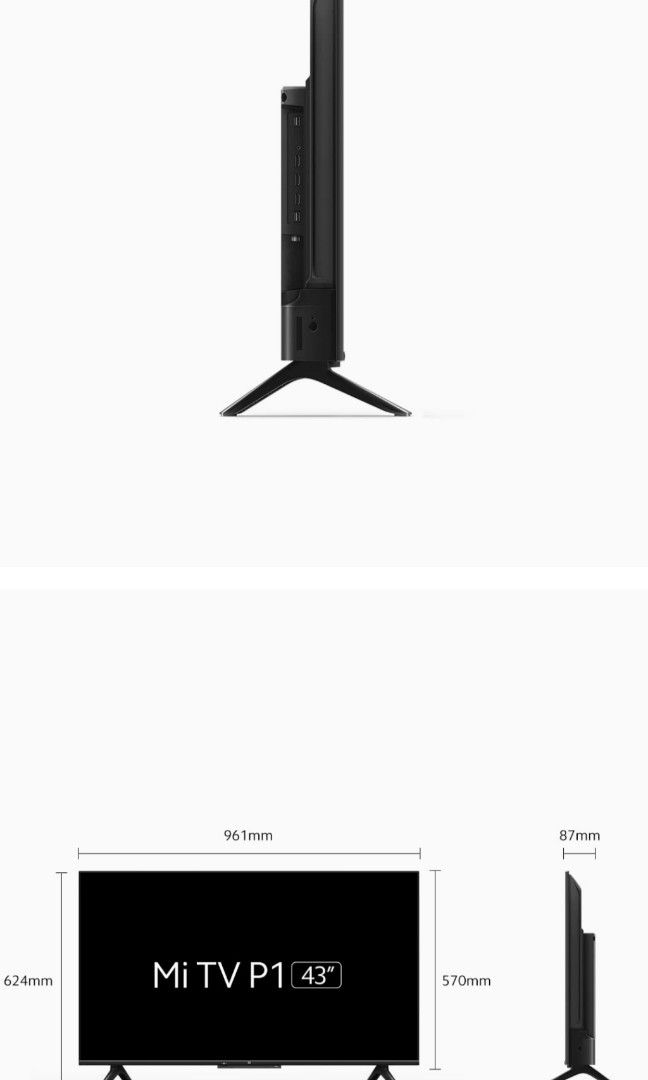 Xiaomi Mi TV P1 Television, 43" 4K UHD,Black, TV & Home Appliances, TV ...