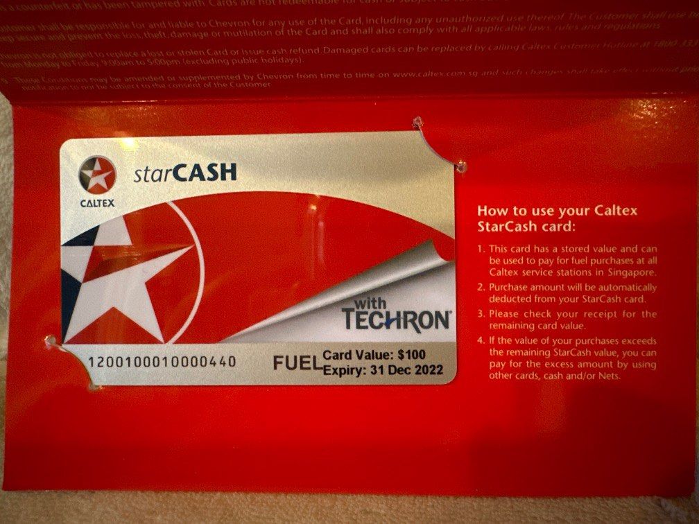 $100 CALTEX StarCash Card - usage by 31/12/2022 - petrol fuel gas gift ...