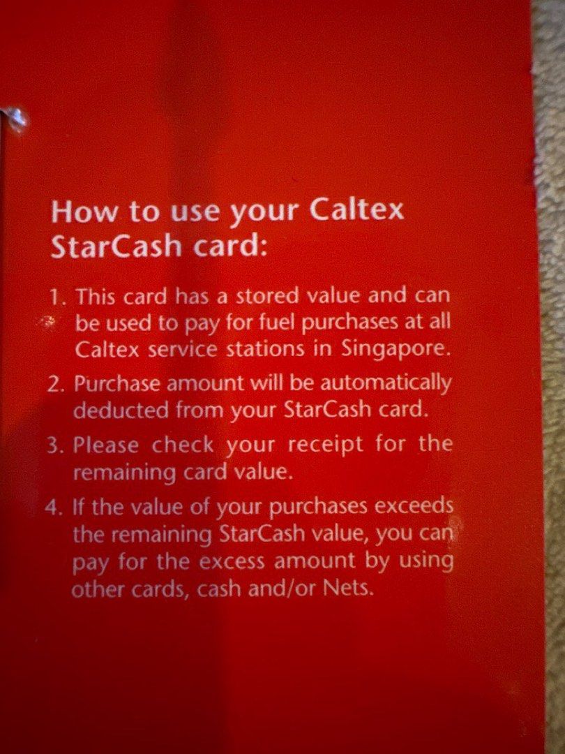 $100 CALTEX StarCash Card - usage by 31/12/2022 - petrol fuel gas gift ...