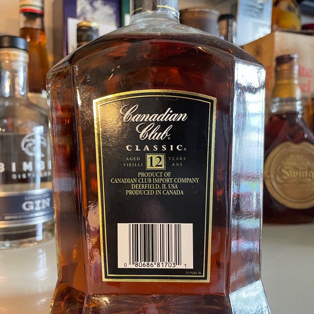 1L Canadian Club 12 Whisky Whiskey vintage bottle 1000ml, Food & Drinks ...