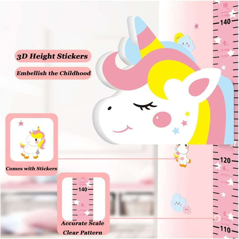 2805) Height Chart for Kids 3D-Unicorn Kids Measuring Chart for Wall ...