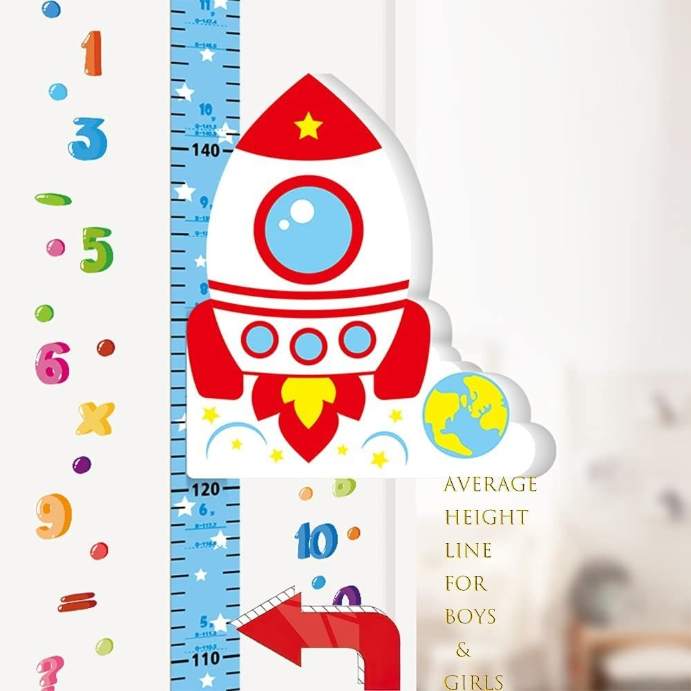 2806) Rocket Height Growth Chart for Kids Removable Adjustable Children ...