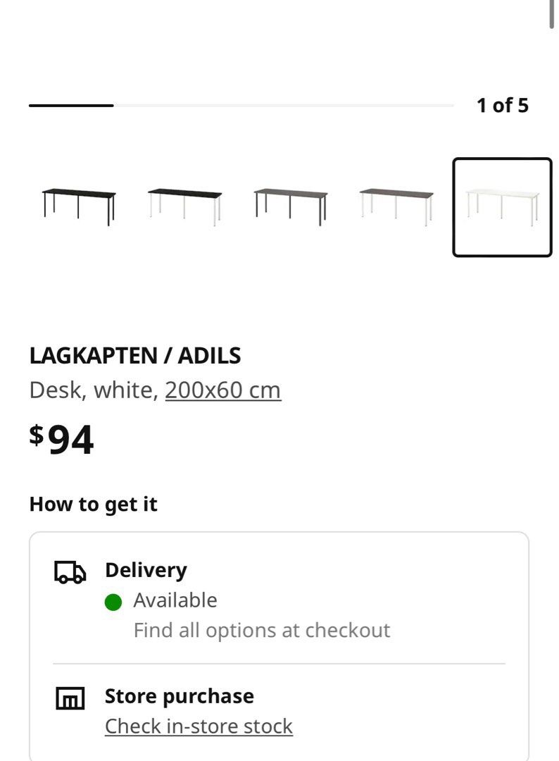 6 x 2m Long Office Table Ikea Linnmon Lerberg, Furniture & Home Living ...