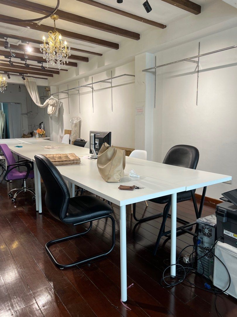 6 x 2m Long Office Table Ikea Linnmon Lerberg, Furniture & Home Living ...