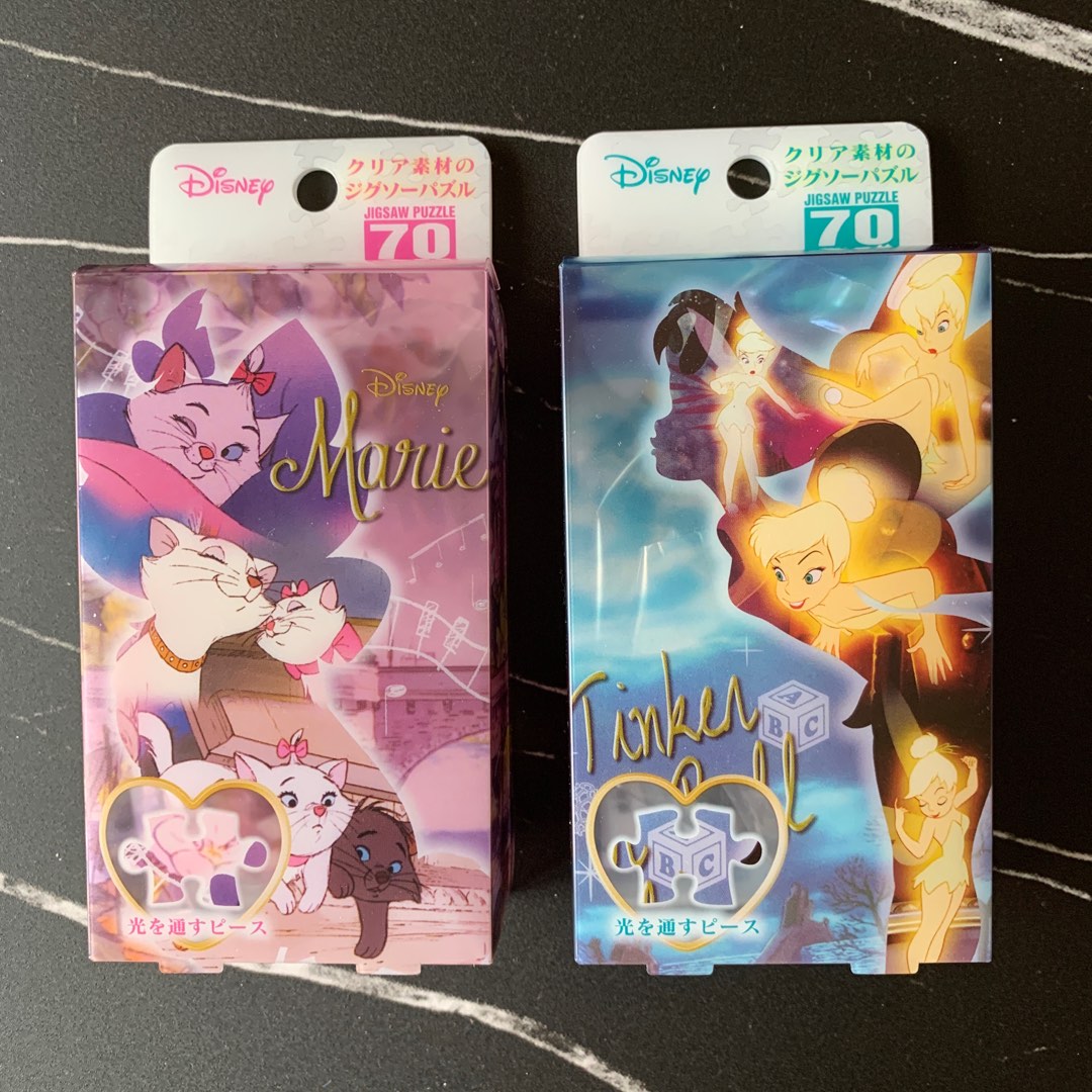 全新日版 Yanoman日本製 70塊彩色透明膠質砌圖 puzzle Disney 剪影 Silhouette Marie Peter Pan ...