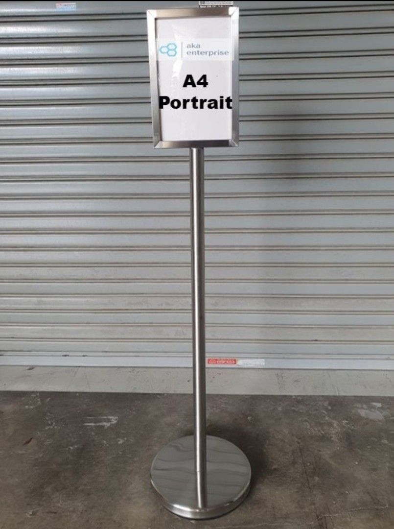 A3 | A4 Poster Stand | Stainless steel display Stand | Signage stand | Queue pole, Furniture ...