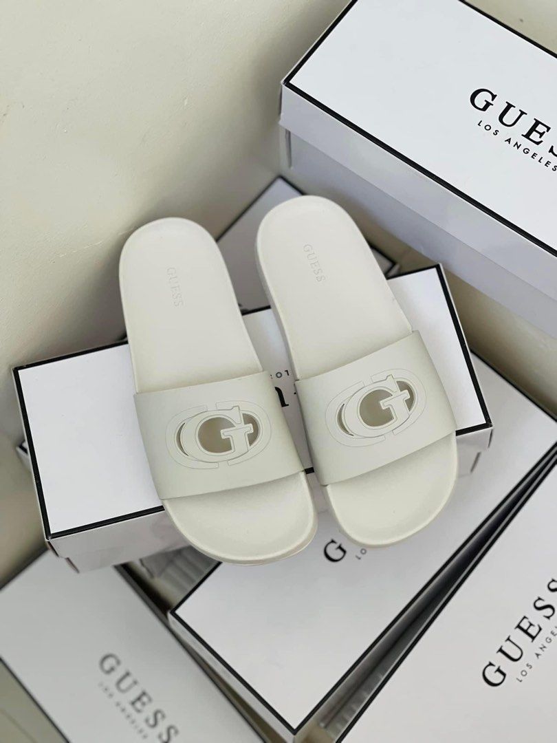 Auth Guess Slides, Women's Fashion, Footwear, Flats & Sandals on Carousell