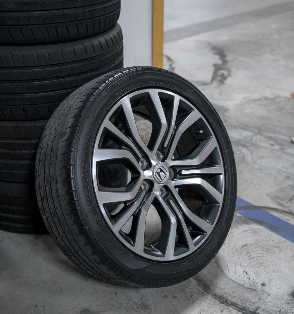 Authentic Enkei 18" inch rims with Dunlop tyres, Car Accessories, Tyres & Rims on Carousell