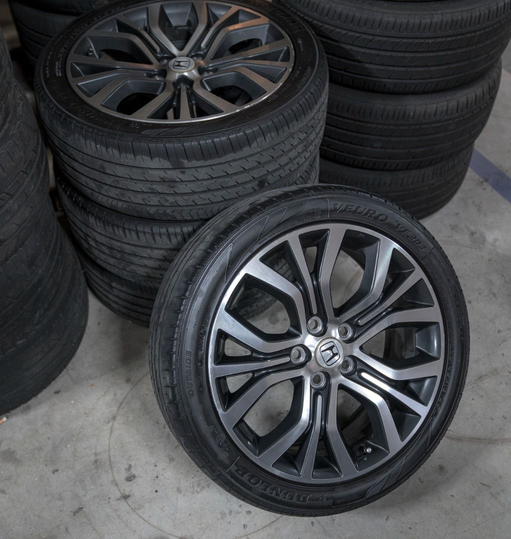 Authentic Enkei 18" inch rims with Dunlop tyres, Car Accessories, Tyres & Rims on Carousell