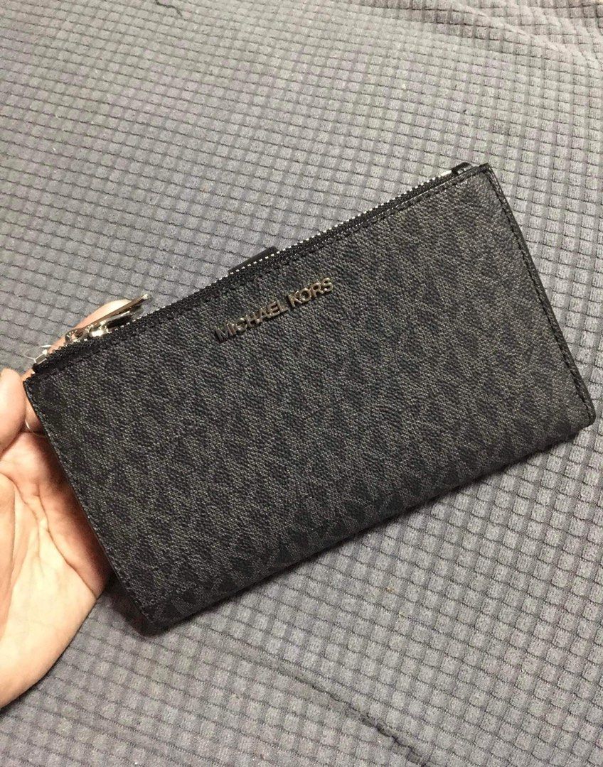 AUTHENTIC MK DOUBLE ZIP WALLET, Women's Fashion, Bags & Wallets ...