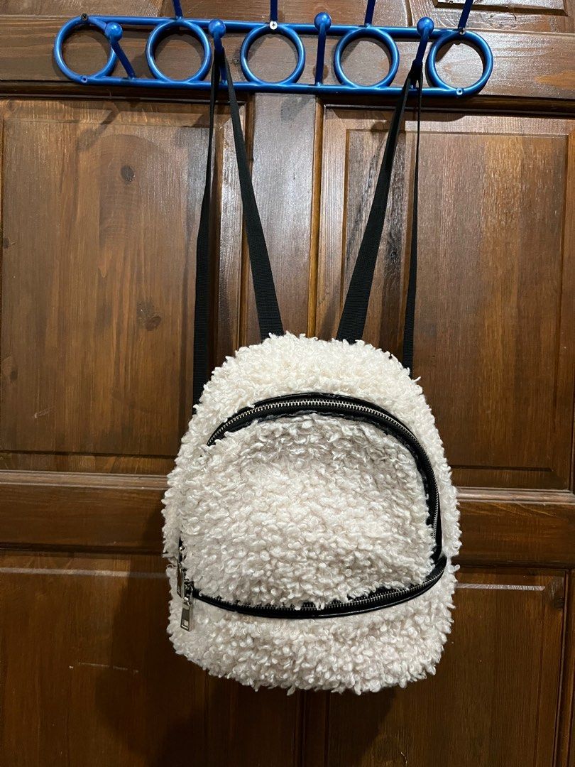 Bershka furry backpack, Women's Fashion, Bags & Wallets, Backpacks on ...