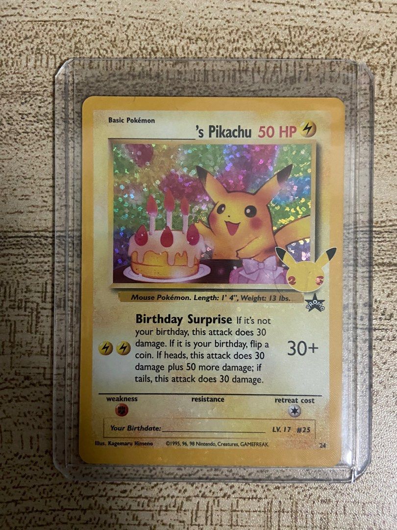 Birthday Pikachu (25th Anniversary Celebrations), Hobbies & Toys, Toys ...