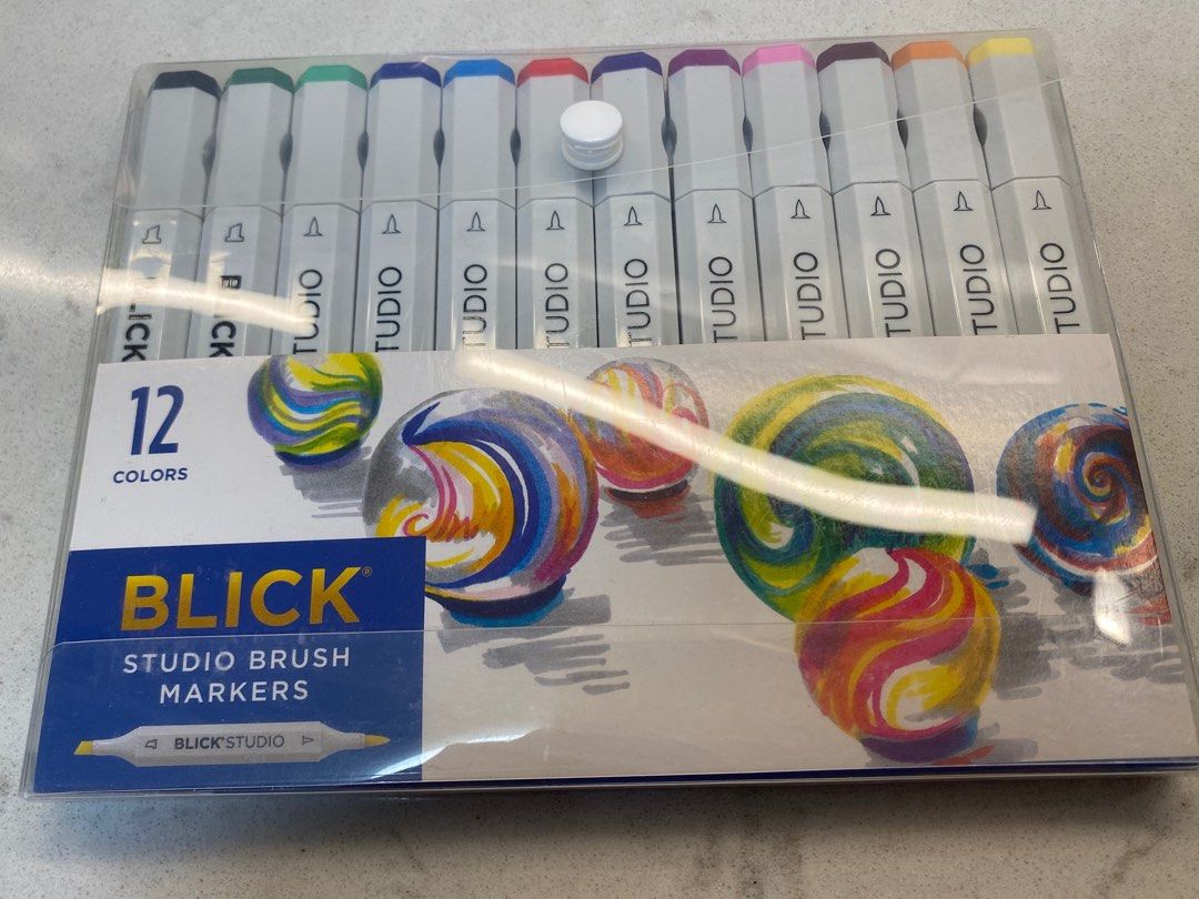 Blick Studio Markers Set of 12 double ended alcohol based markers ...