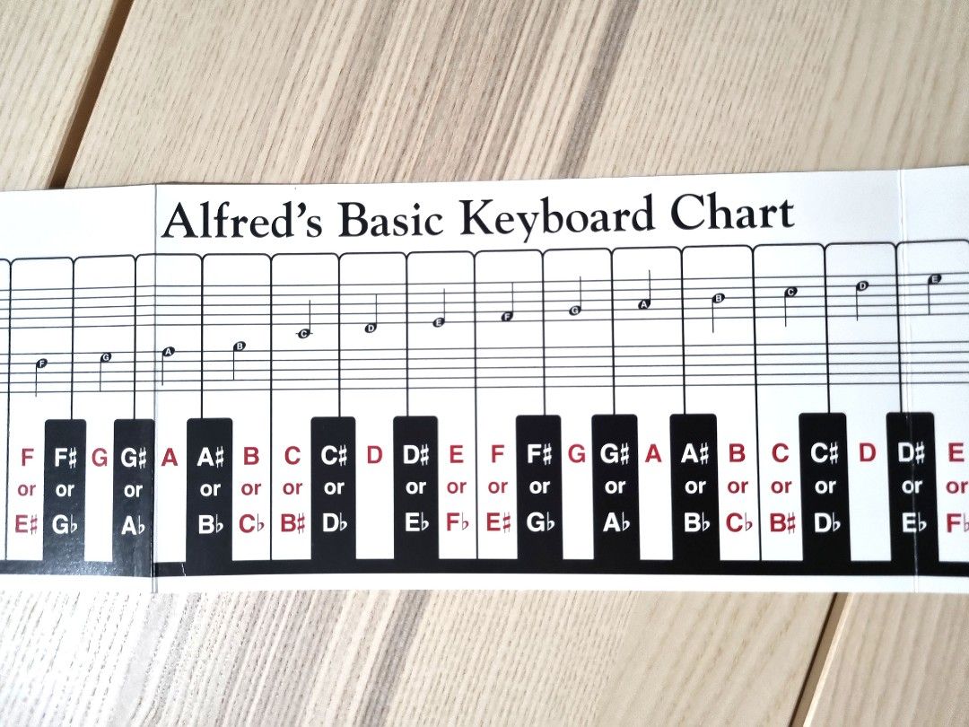 [BN] Alfred's Basic Keyboard Chart (Paper), Hobbies & Toys, Books ...