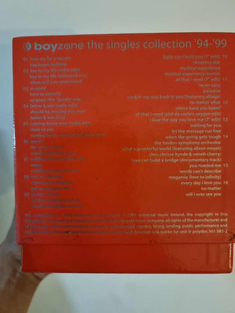 BOYZONE RARE THE CD SINGLES COLLECTION '94 - '99 BOXSET LIMITED EDITION ...