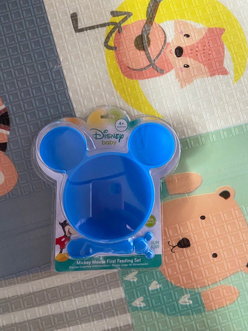 Bumkins Disney Mickey Mouse Suction Silicone Baby Feeding Set, Bowl ...