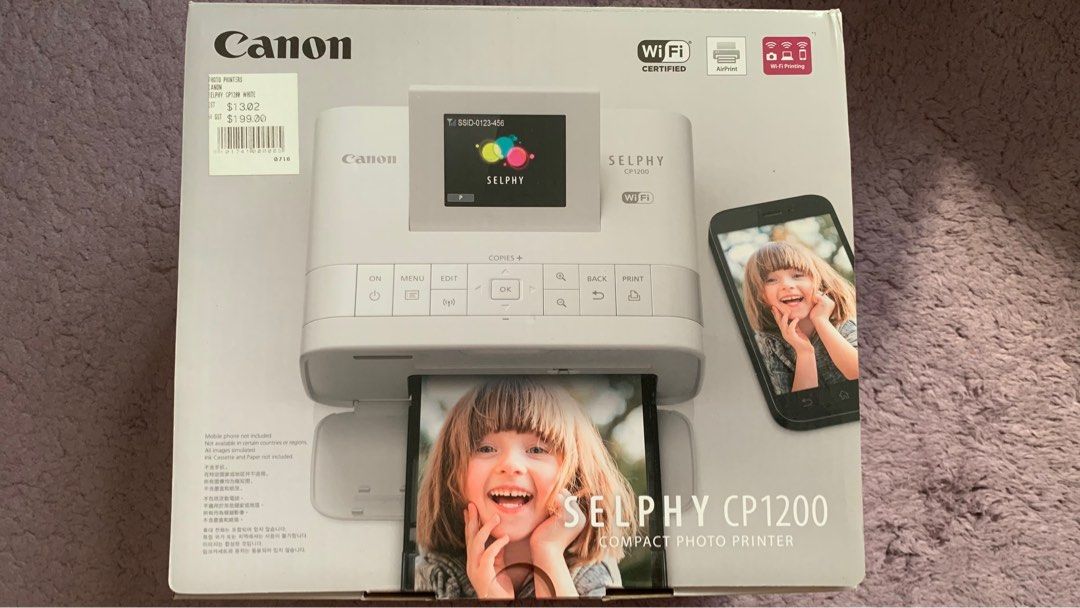 Canon selphy CP1200 compact photo printer/postcard size color ink&paper set/Slip-in album ...