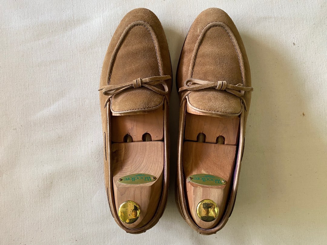 Carmina Snuff Suede Uetam String Loafers UK8E (Lined), Men's Fashion ...