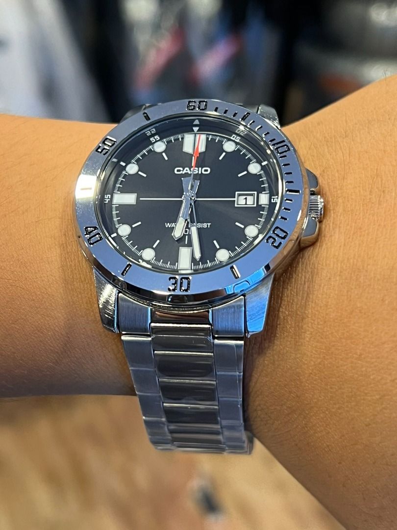 Casio Analog Stainless Steel Mens Watch Black Dial Mtp Vd01d 1e Luxury Watches On Carousell