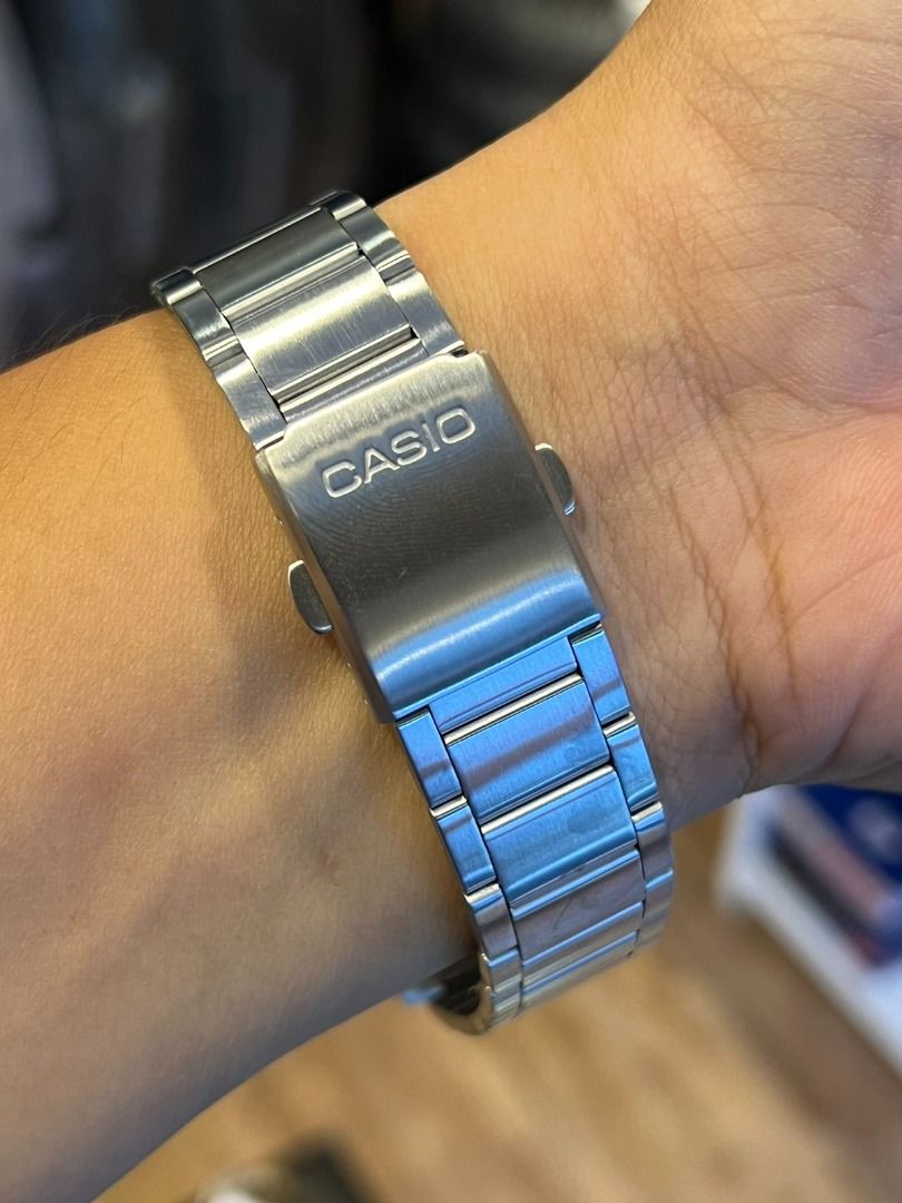 CASIO Illuminator Digital Stainless Steel Strap Men's Watch W218HD-1AV ...