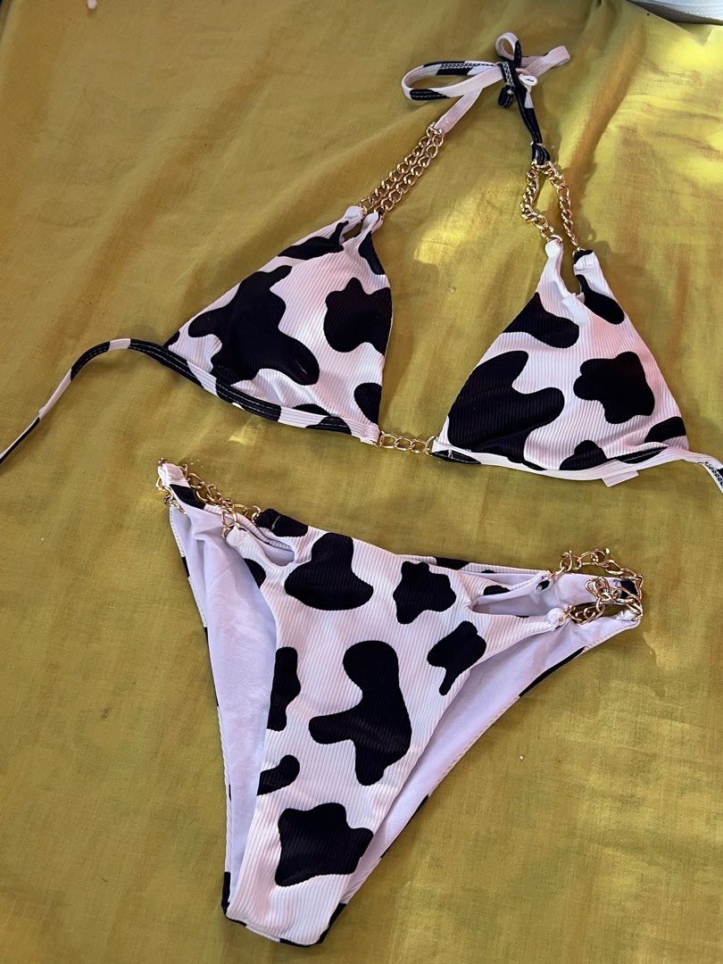 Cow Print Bikini Womens Fashion Swimwear Bikinis And Swimsuits On Carousell