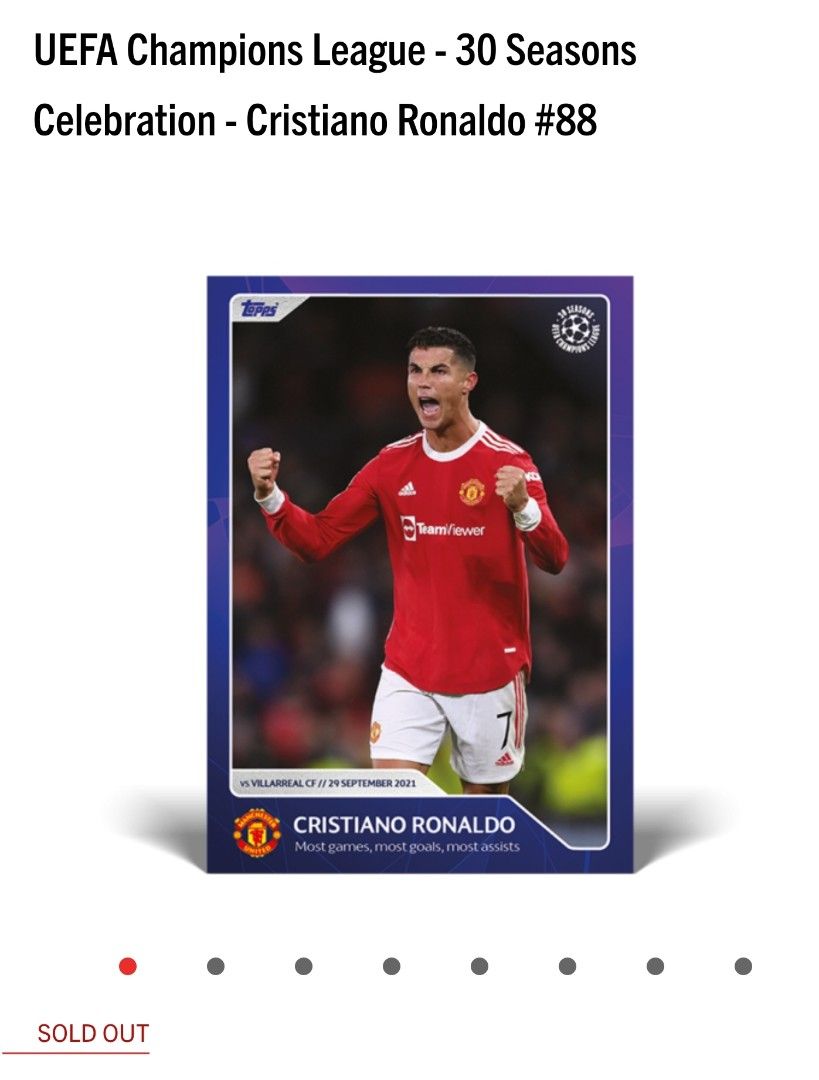 Cristiano Ronaldo #88 30seasons UCL, Hobbies & Toys, Memorabilia ...