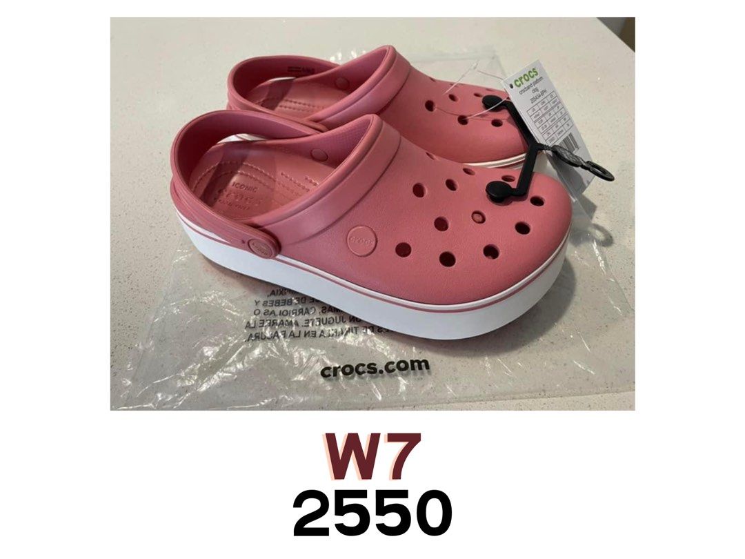 Crocs Peach, Women's Fashion, Footwear, Slippers and slides on Carousell