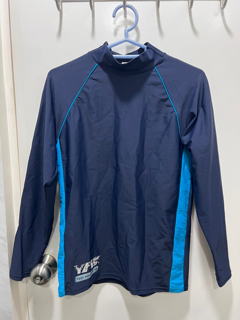Dark blue rashguard, Women's Fashion, Swimwear, Rash guard on Carousell